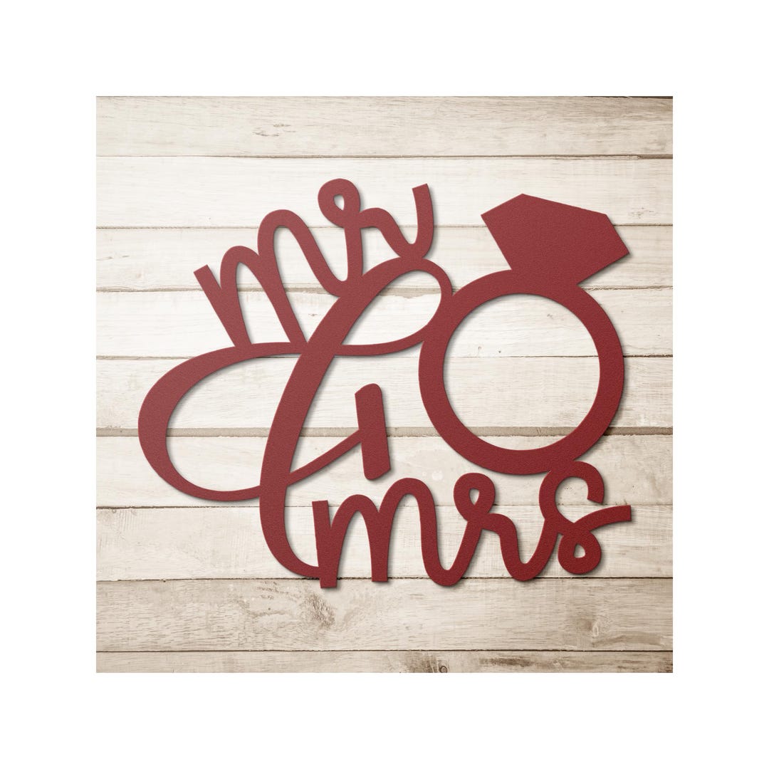 Mr. and Mrs. Metal Wall Sign, Wall Sign, Couple Wall Art, Husband and ...