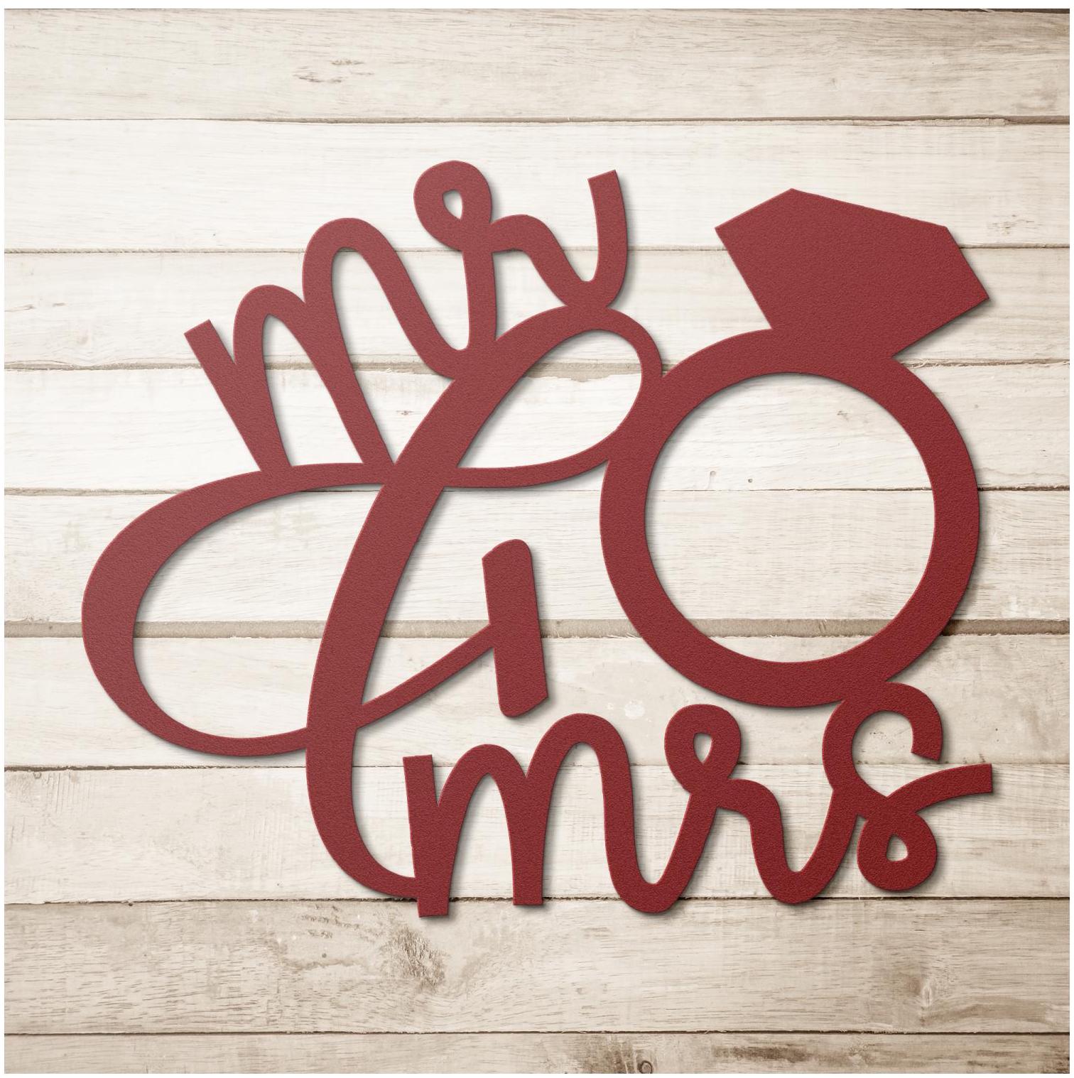 Mr. and Mrs. Metal Wall Sign, Wall Sign, Couple Wall Art, Husband and ...