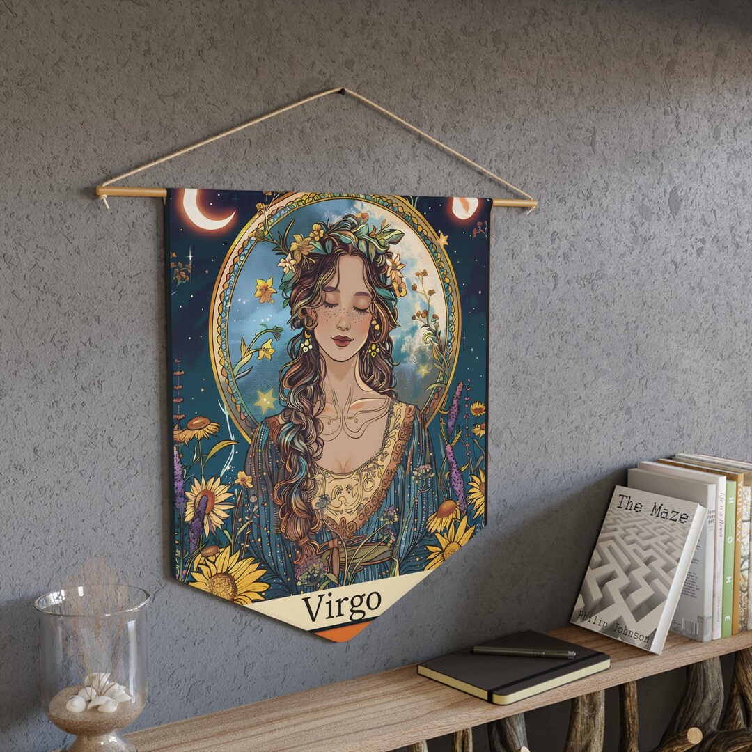 Virgo Pennant, Astrology Flag Banner, Zodiac Wall Decor, Horoscope Room ...