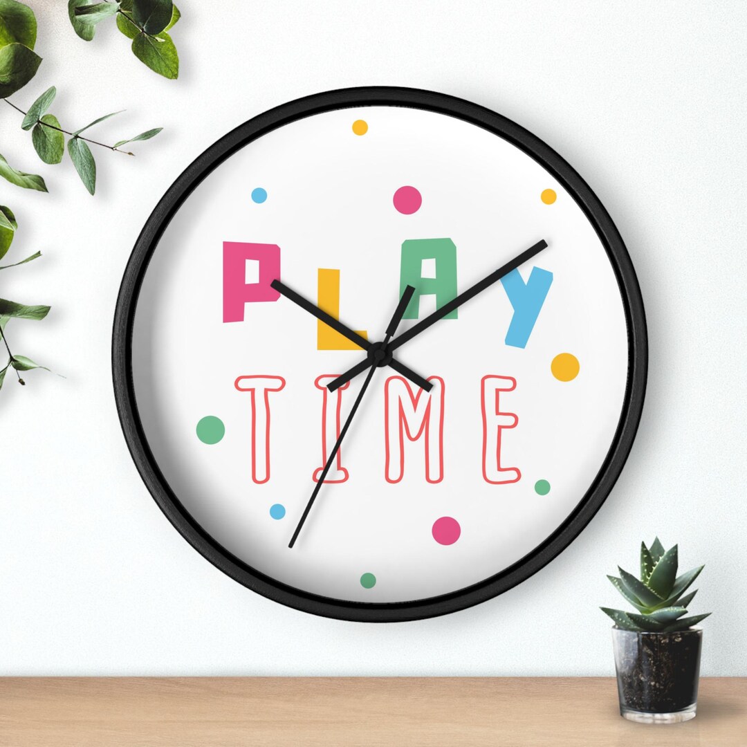 Colorful Playtime Wall Clock, Kids Room Decor, Fun Timepiece, Children ...