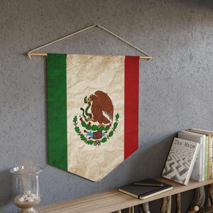 Mexican Flag Pennant, Rustic Wall Decor, Heritage Pride Banner, Fiesta ...