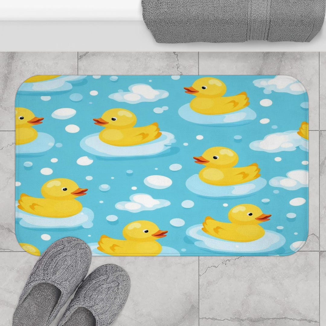 Cute Rubber Duck Bath Mat, Fun Bathroom Decor, Kids Room Accessory ...