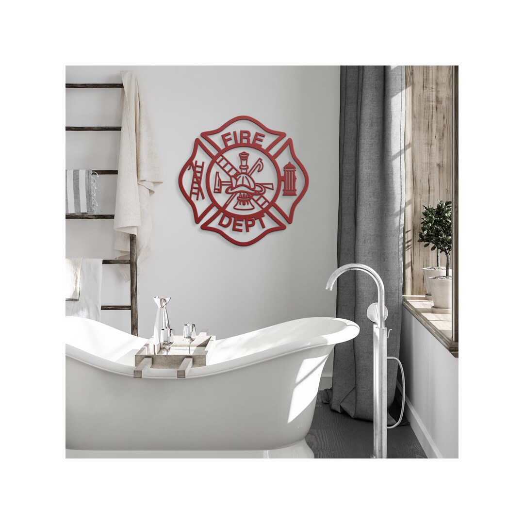 Fire Dept. Metal Sign, Metal Art, Metal Decor, Wall Hanging, Wall Decor ...