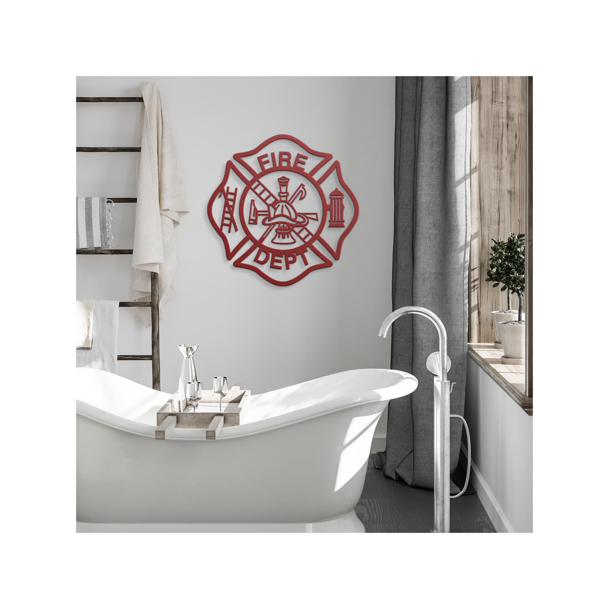 Fire Dept. Metal Sign, Metal Art, Metal Decor, Wall Hanging, Wall Decor ...