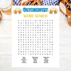 Oktoberfest Word Search Oktoberfest Party Games Oktoberfest Printable ...