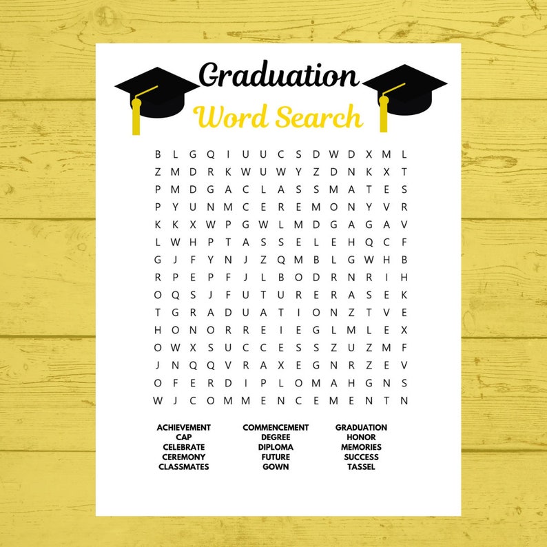 Graduation Word Search Graduation Printable Graduation Games Graduation ...
