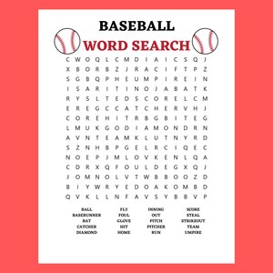 Baseball Word Search Baseball Team Games Printable Word Searches ...