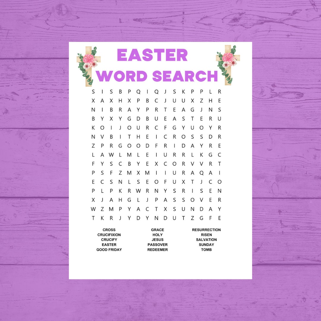 Easter Word Search Christian Word Search Easter Activities for Kids and ...