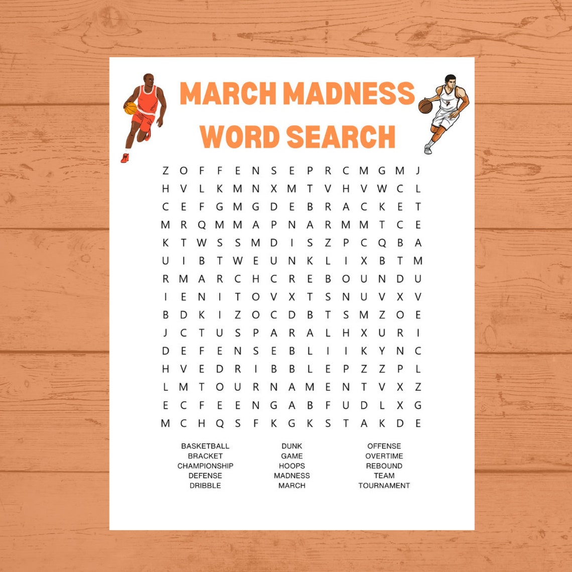 March Madness Word Search Basketball Word Search Printable Word ...