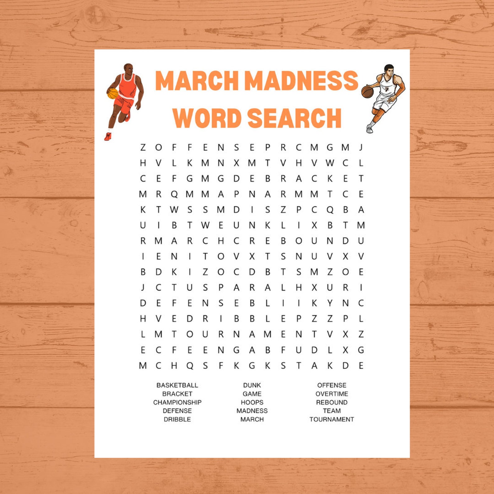 March Madness Word Search Basketball Word Search Printable Word ...