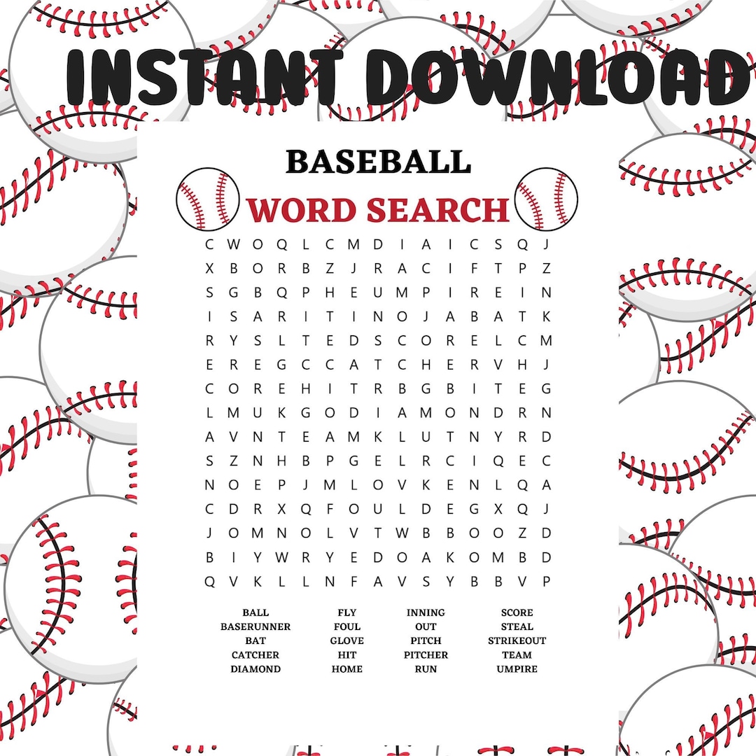 Baseball Word Search Baseball Team Games Printable Word Searches ...