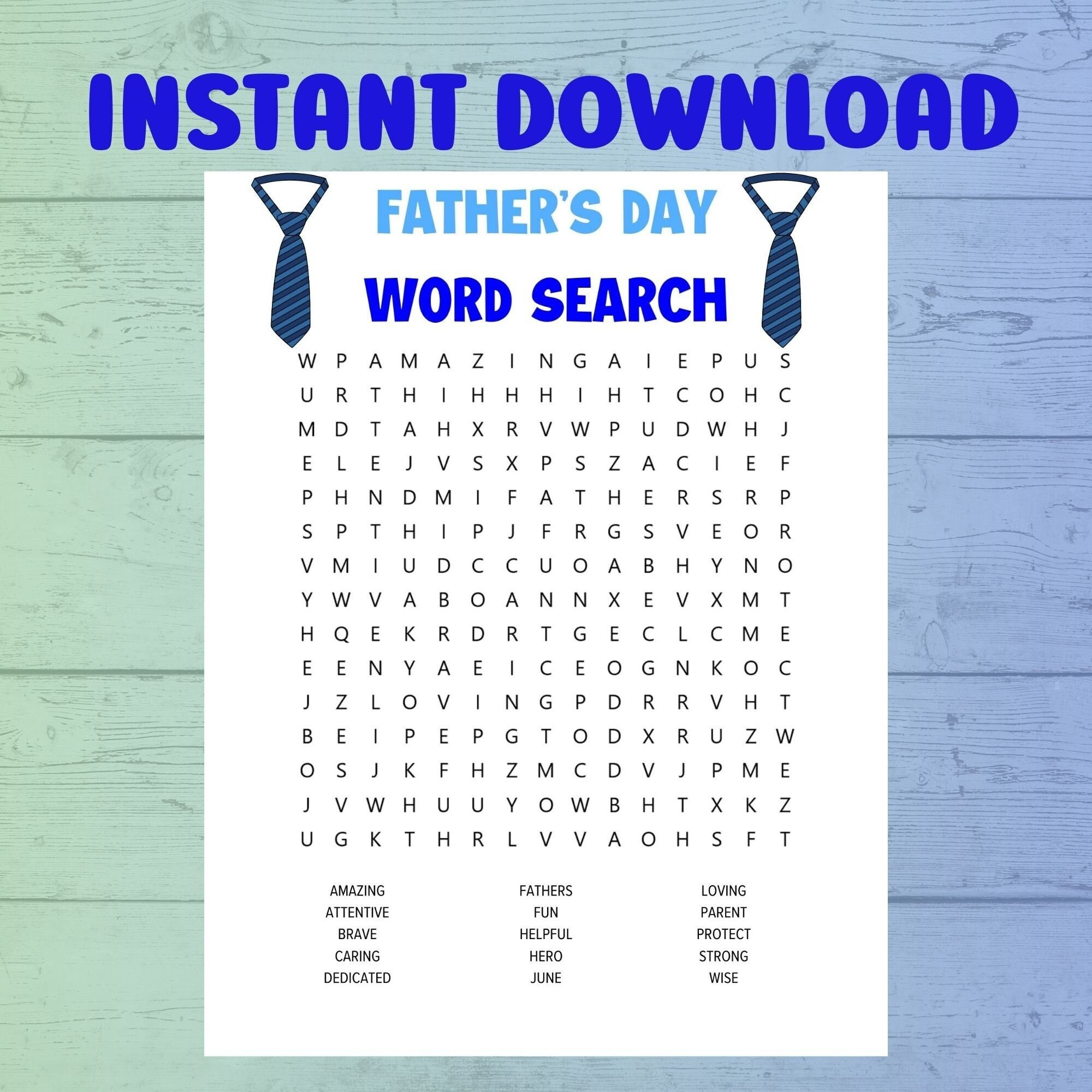 Father's Day Word Search Printable, Father's Day Games, Games to Play ...