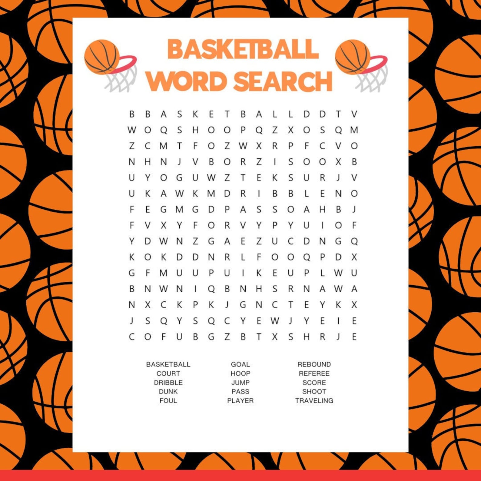 Basketball Word Search Basketball Printable Basketball Games Basketball ...