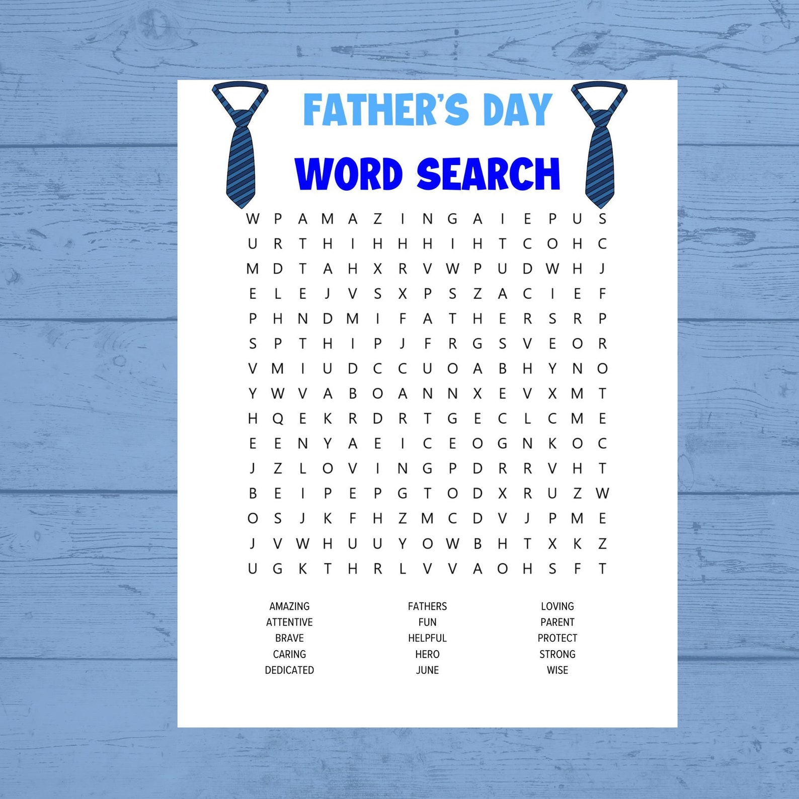 Father's Day Word Search Printable, Father's Day Games, Games to Play ...