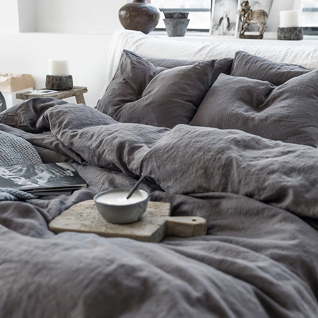 Duvet Cover-100% LINEN Fiber Luxury Bedding Set or Bedding Set: /bed ...