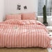 Washed Cotton Pink Striped Bedding Set | Duvet Cover & Sheets | Twin ...