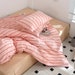 Washed Cotton Pink Striped Bedding Set | Duvet Cover & Sheets | Twin ...