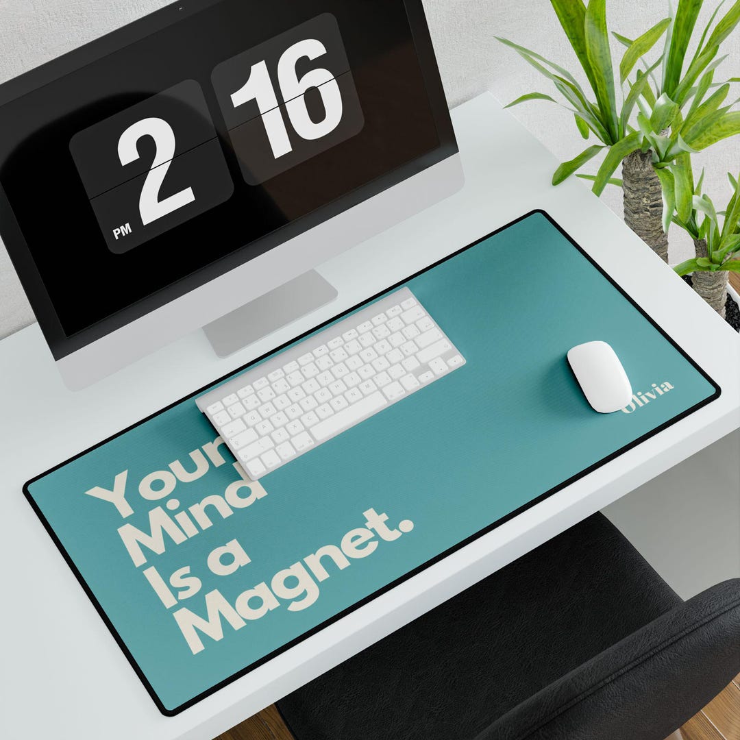 Custom Blue Desk Mat - Personalized Mouse Pad for Motivation and ...