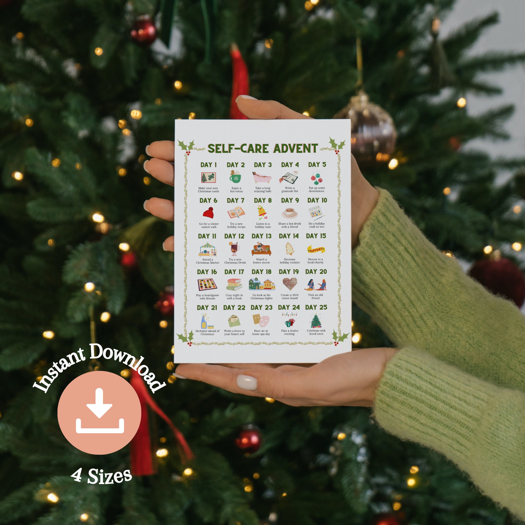 Self-care Advent Instant Download, Christmas Advent, Advent for Adults ...