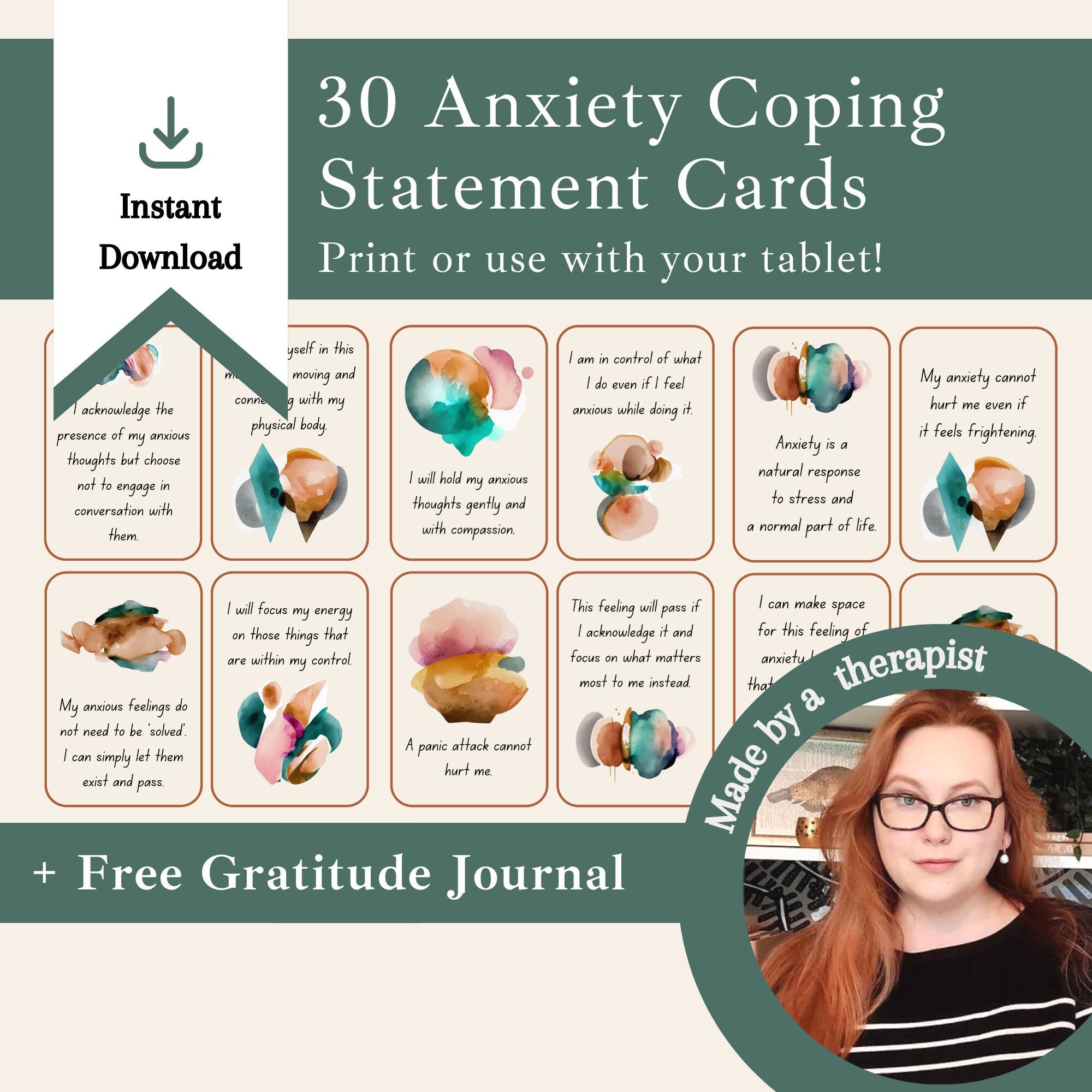 Anxiety Cards Coping Skills Therapy Tools Mindfulness Cards Therapy ...