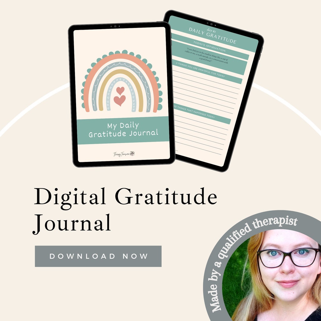 Digital Gratitude Journal INSTANT DOWNLOAD Self Care Journal Daily ...