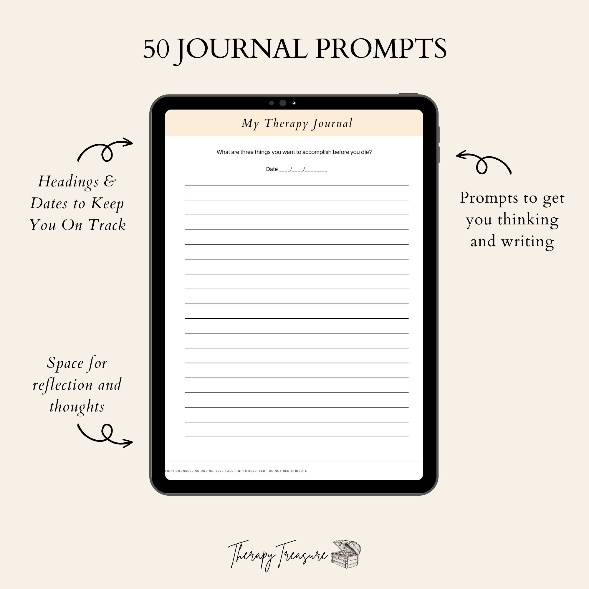 Therapy Journal Session INSTANT DOWNLOAD Wellness Journal | Mental ...