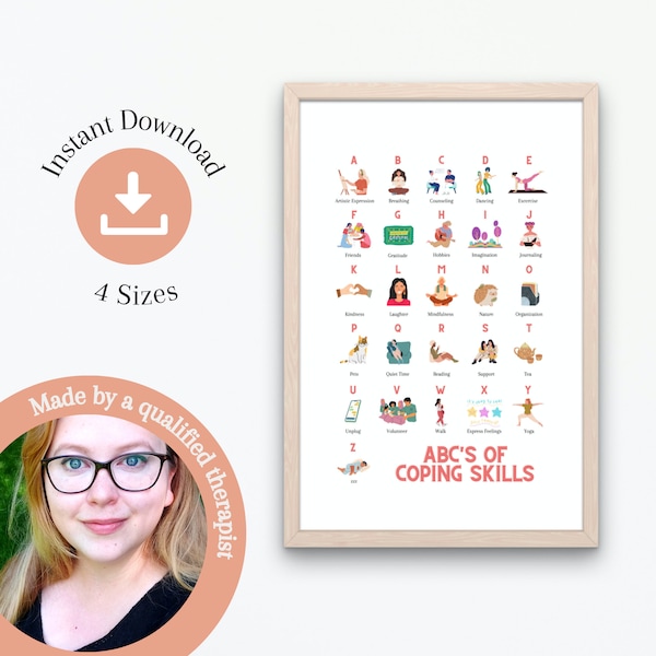 Coping Skills Alphabet Poster - Etsy