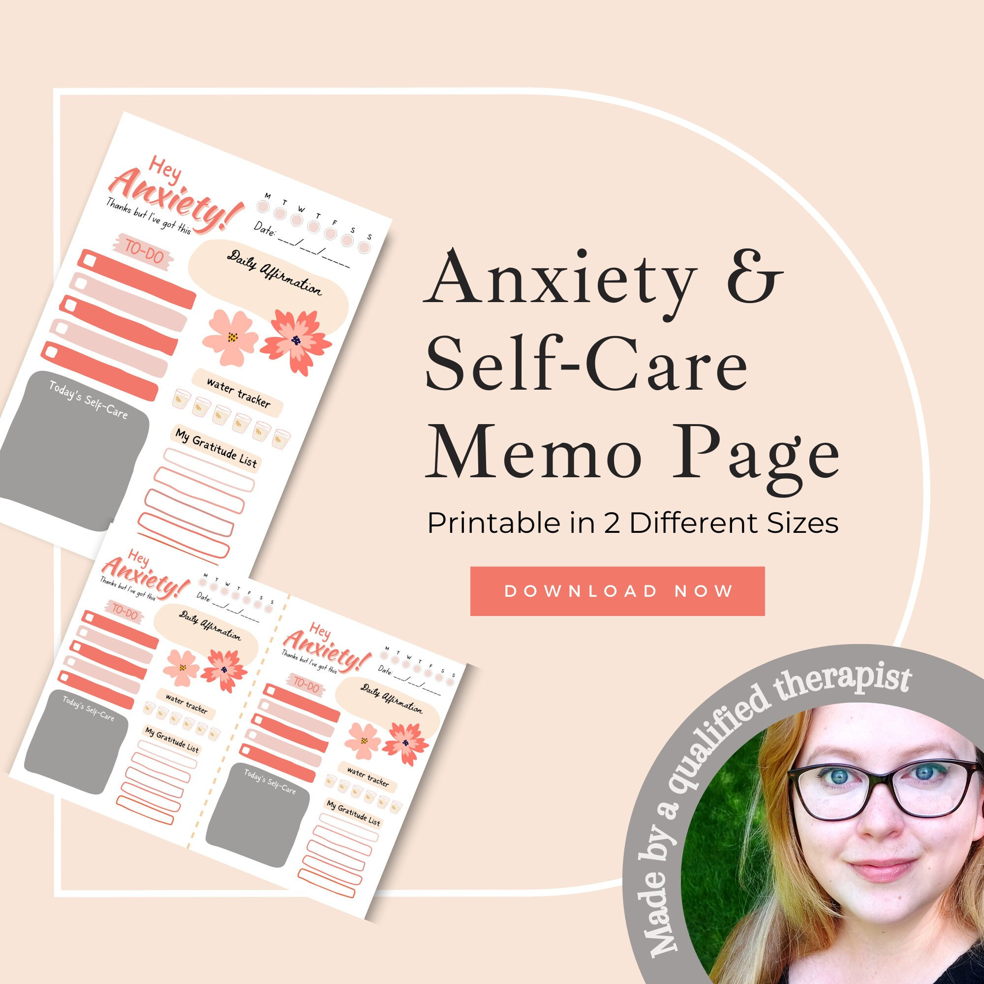 Anxiety Self-care Checklist Printable INSTANT DOWNLOAD Daily Planner ...