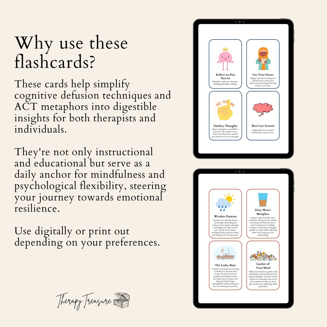 ACT Flashcards Cognitive Distortions Acceptance and - Etsy