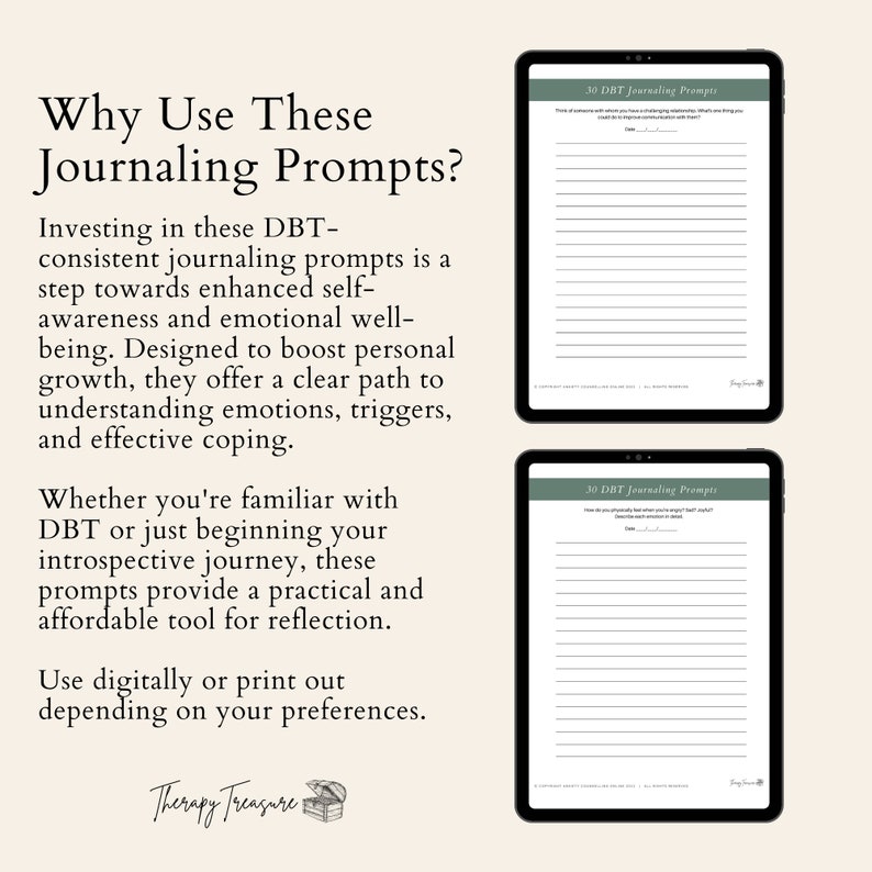 DBT Journal Prompts | Emotional Regulation | Coping Skills | Mental ...