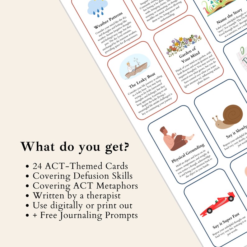 ACT Flashcards, Cognitive Distortions, Acceptance and Commitment ...
