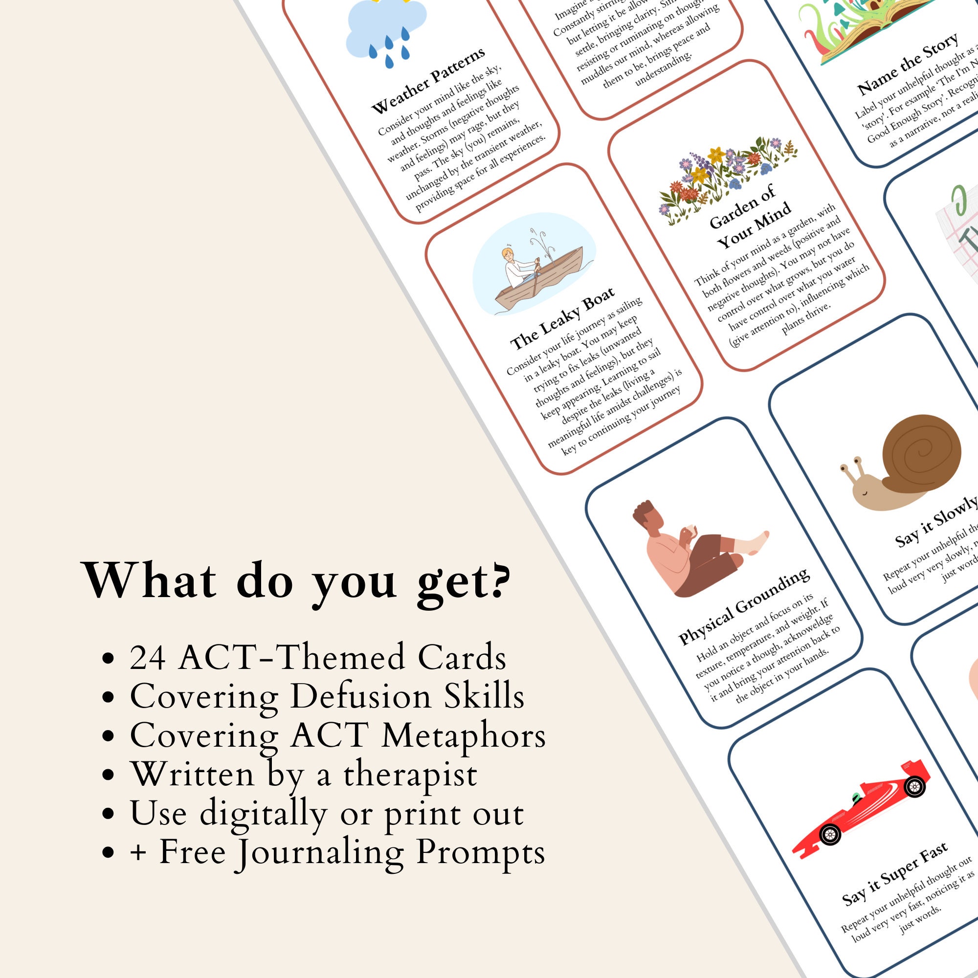 ACT Flashcards, Cognitive Distortions, Acceptance and Commitment ...
