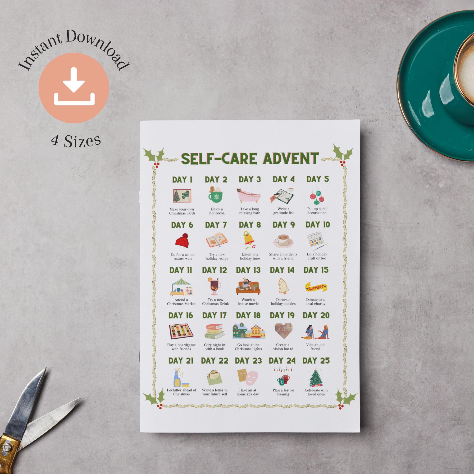 Self-care Advent | Instant Download, Christmas Advent, Advent for ...