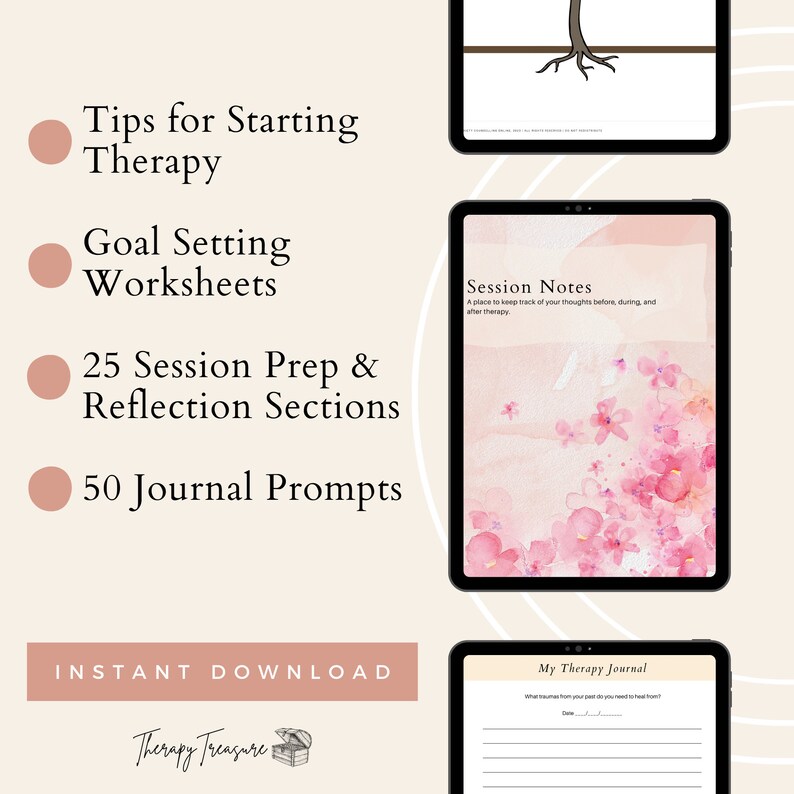 Therapy Journal Session INSTANT DOWNLOAD Wellness Journal | Mental ...