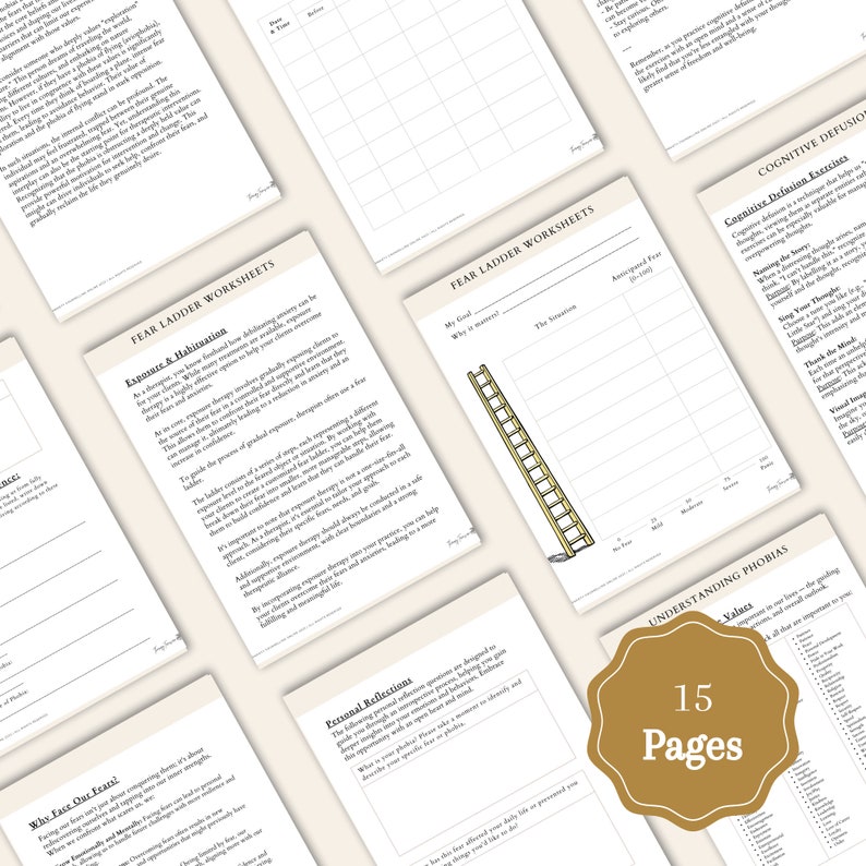 Phobia Worksheets | Fear Ladder Worksheet | Exposure Therapy | ERP ...