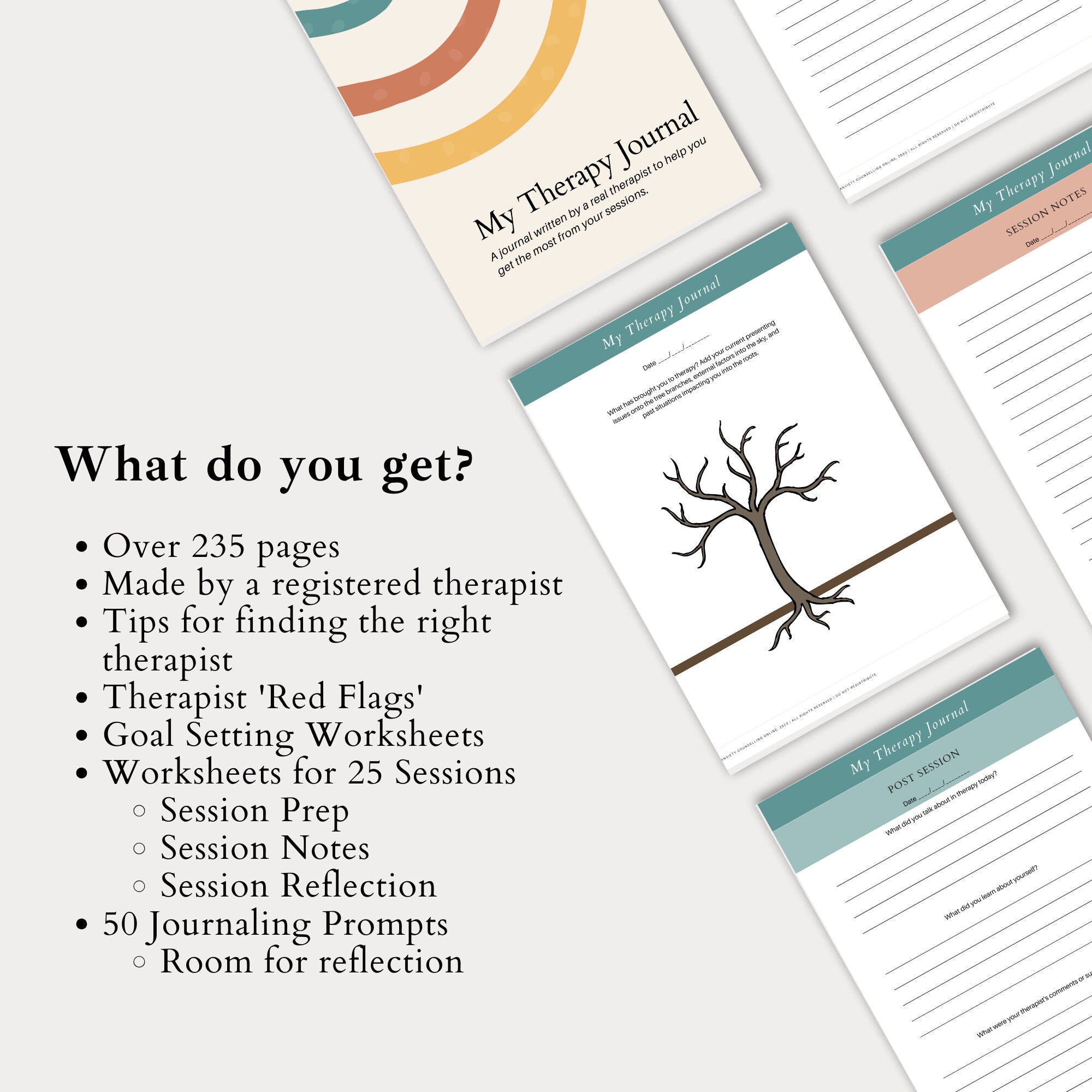 Therapy Journal Session INSTANT DOWNLOAD Wellness Journal Mental Health ...