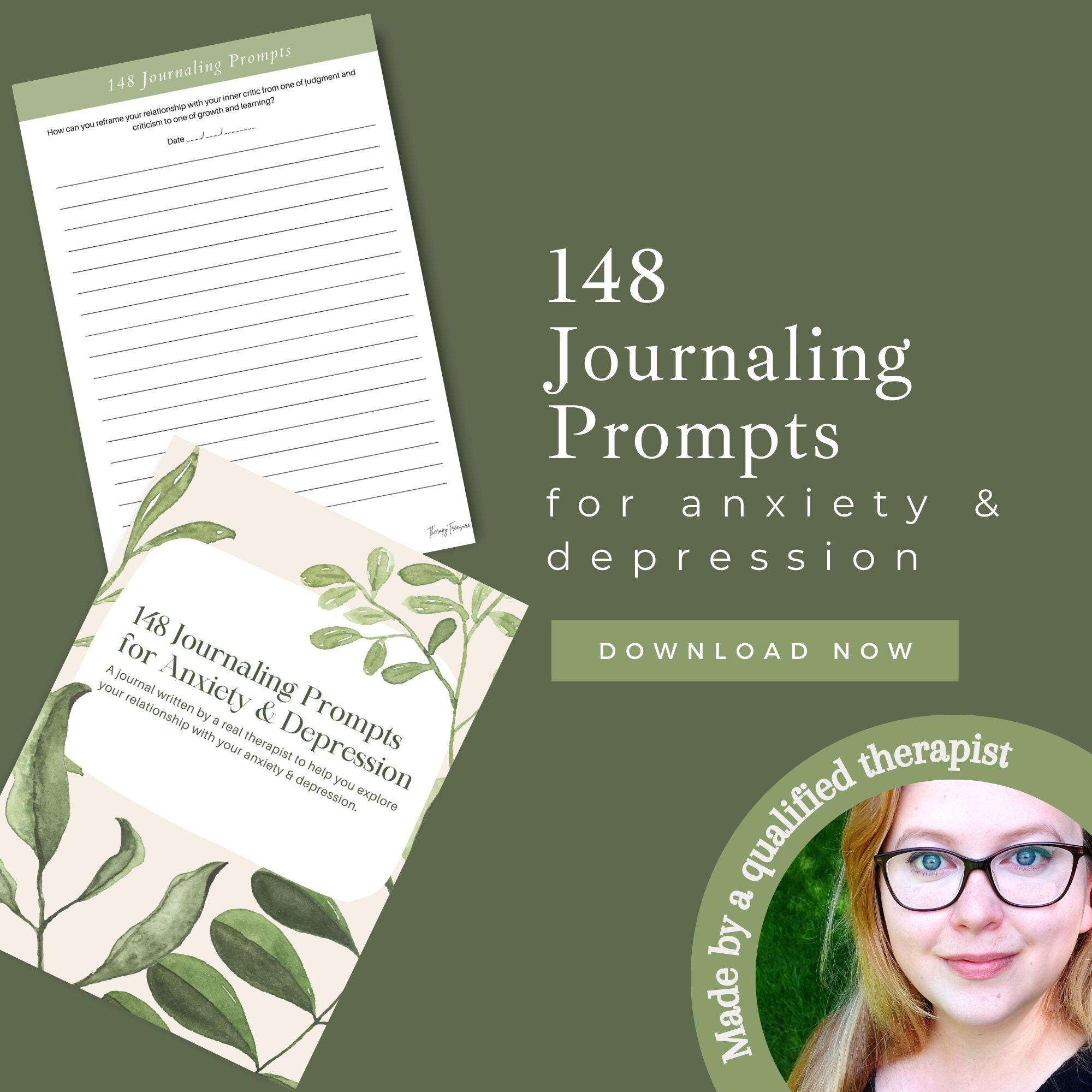 Journal Prompts for Anxiety and Depression Journal About Mental Health ...