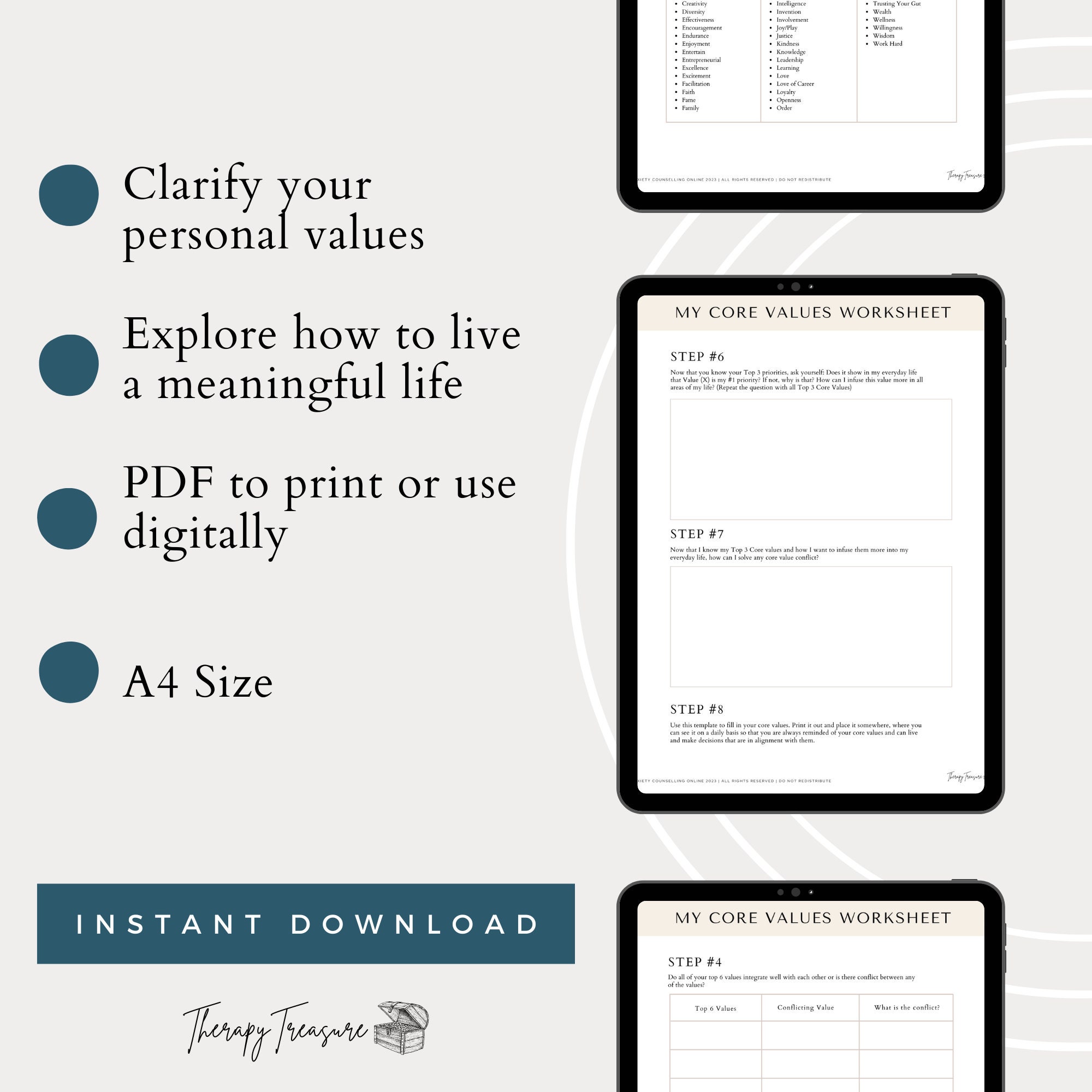 Core Values Worksheet | Core Values List | Core Value Clarity ...