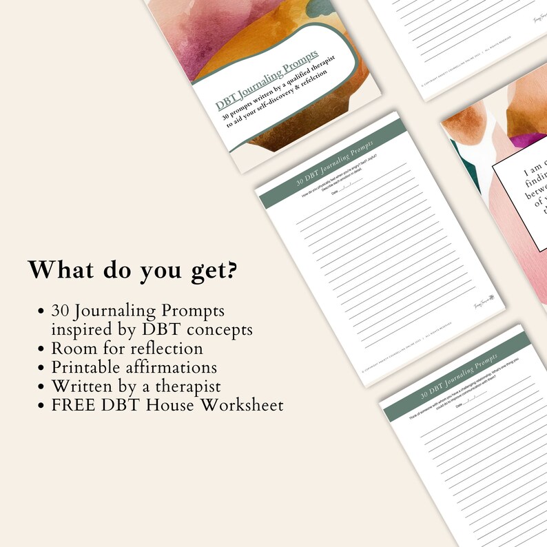 DBT Journal Prompts | Emotional Regulation | Coping Skills | Mental ...