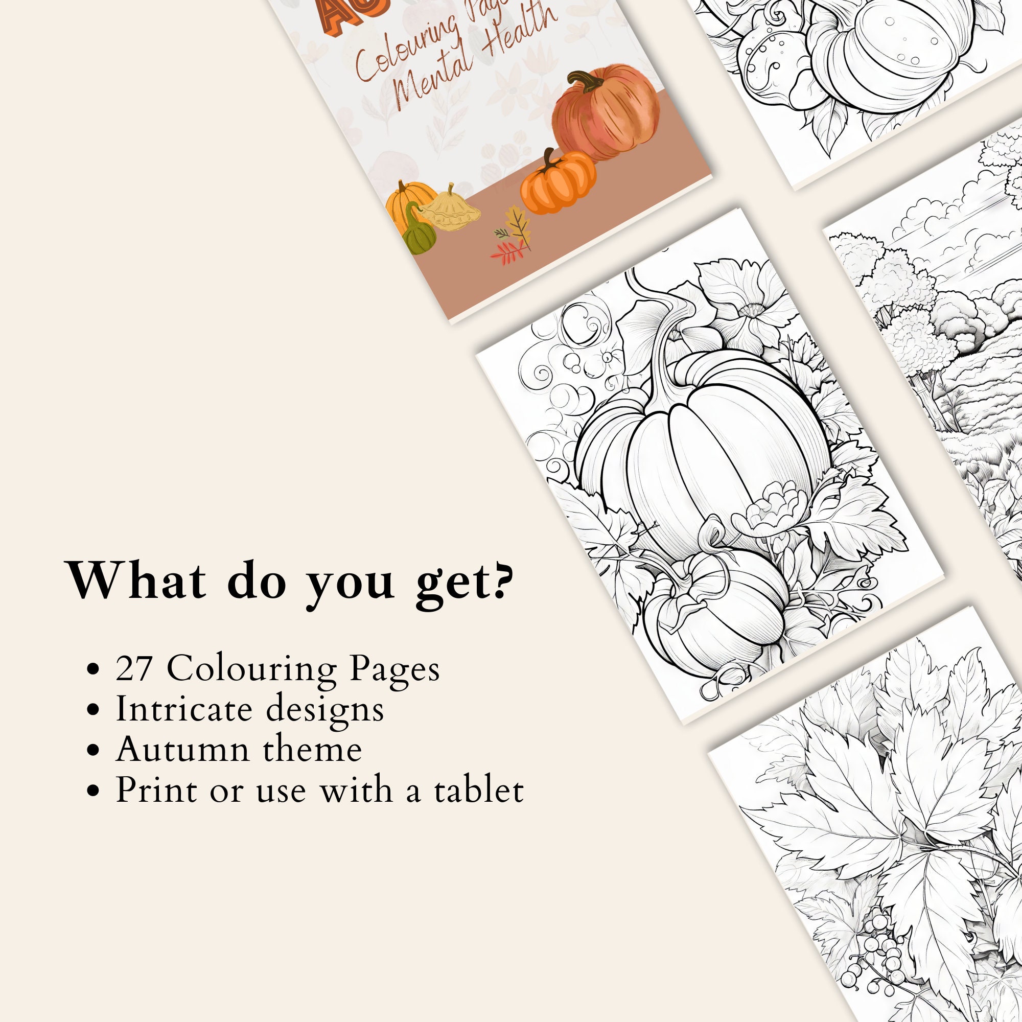 Mental Health Anxiety Coloring Pages | Mindful Coloring | Fall Harvest ...