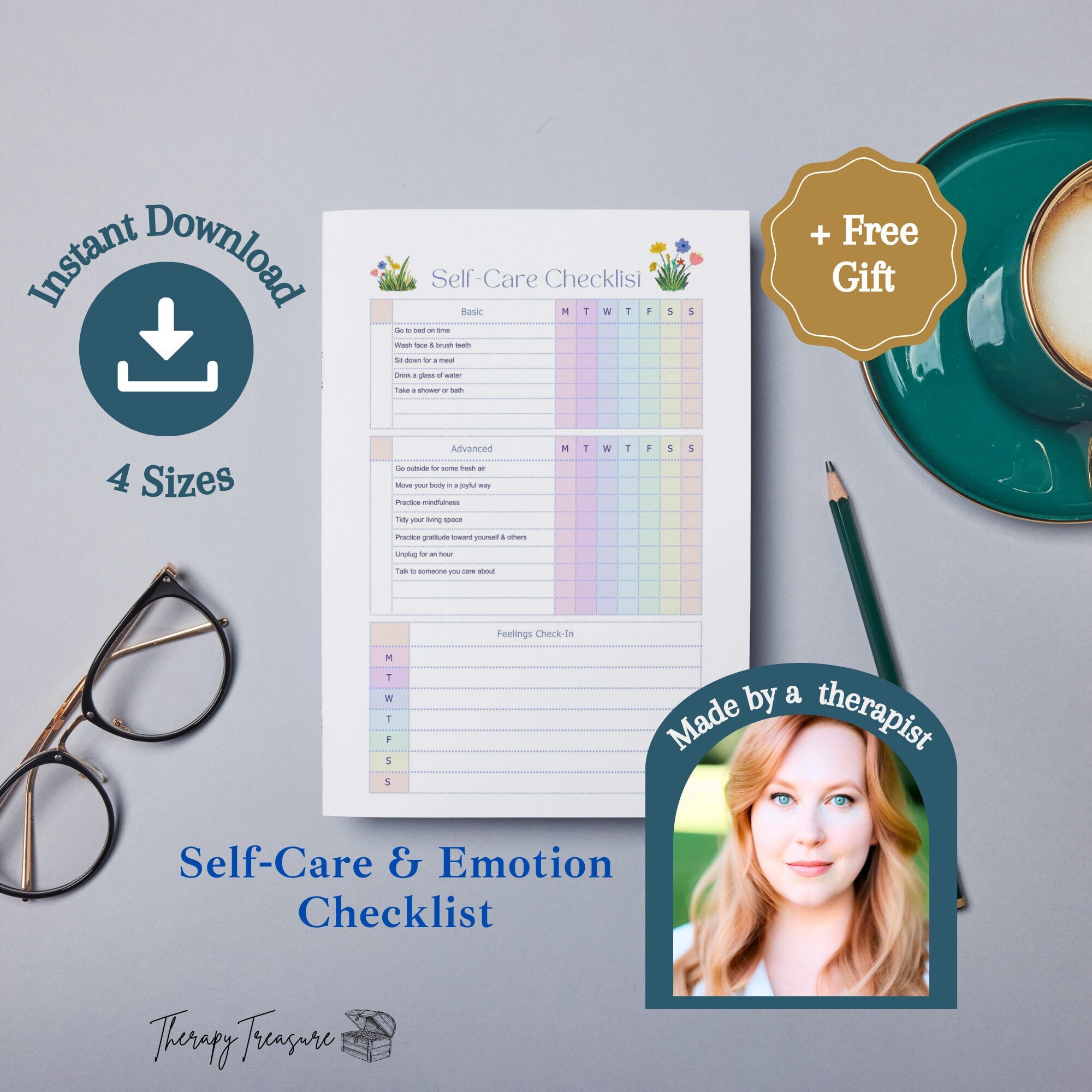 Mental Health Coping Checklist Trigger Tracker Visual Consequences Self ...