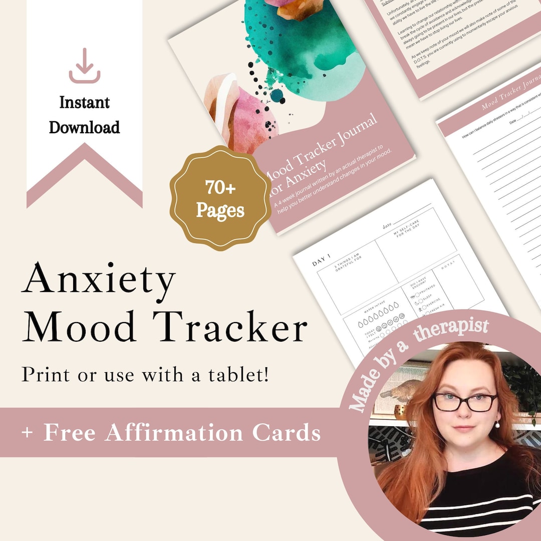 Anxiety Mood Tracker Coping Skills Toolbox, Resilience Workbook ...