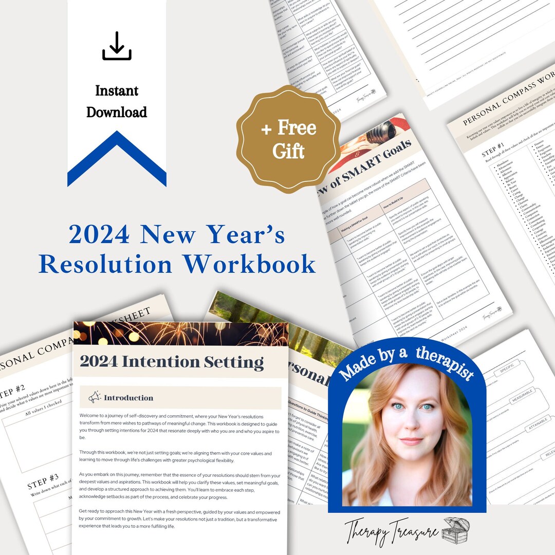 2024 New Year Resolutions Printable | New Year Resolution Kit, New ...