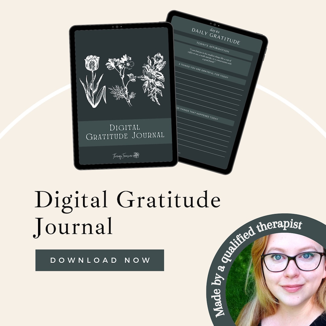Digital Gratitude Journal INSTANT DOWNLOAD Self Care Journal | Daily ...