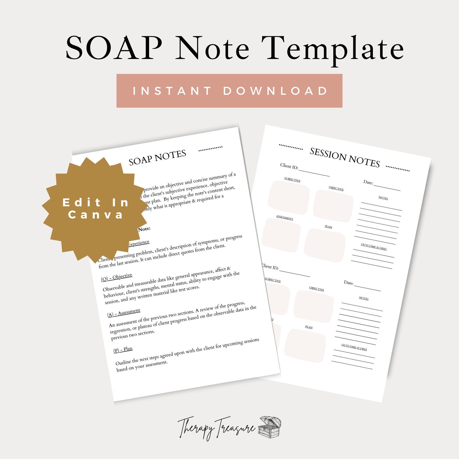 SOAP Note Template Mental Health Pdf | Progress Note Template for ...
