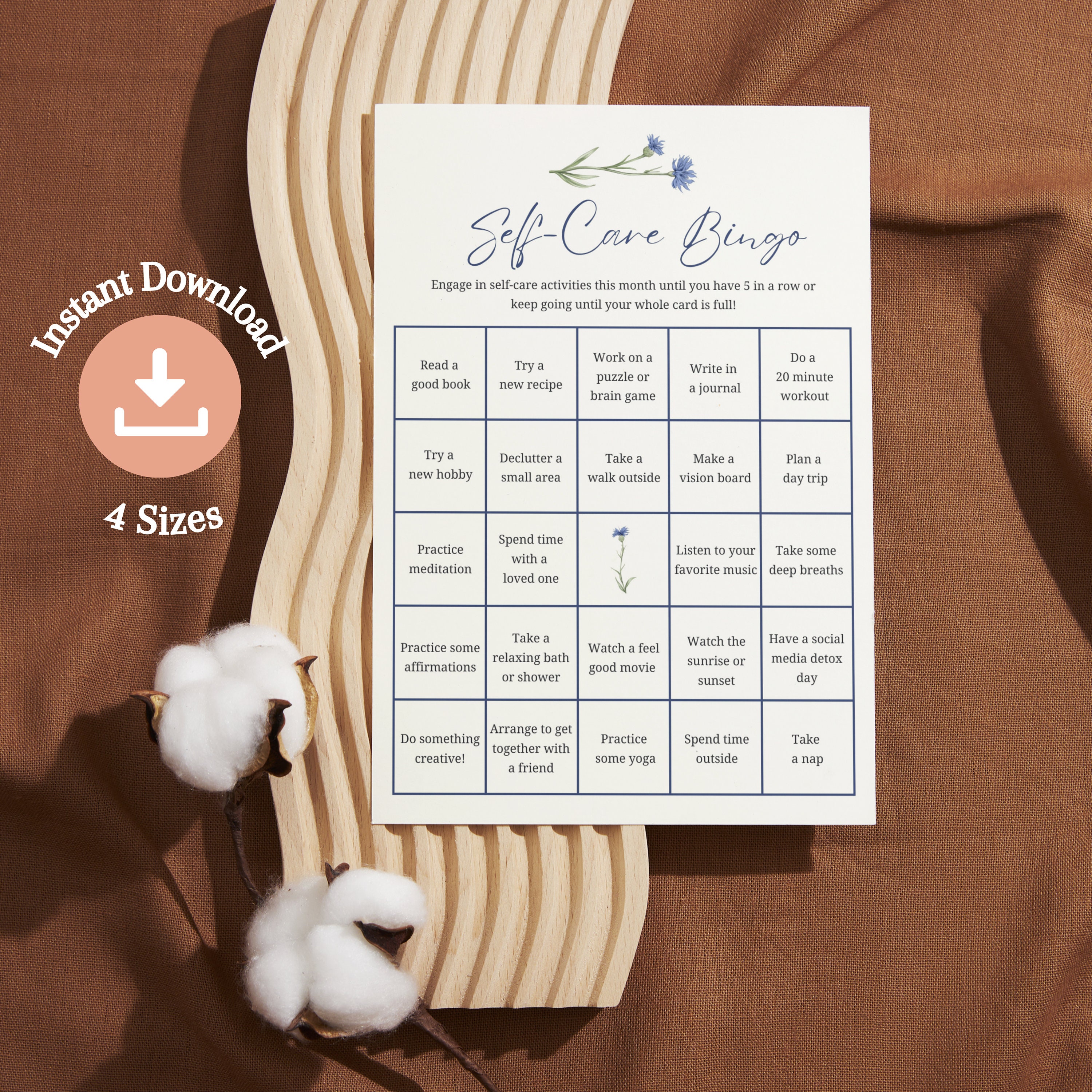 Self Care Bingo Printable| Mental Health Bingo | Wellness Bingo | Self ...