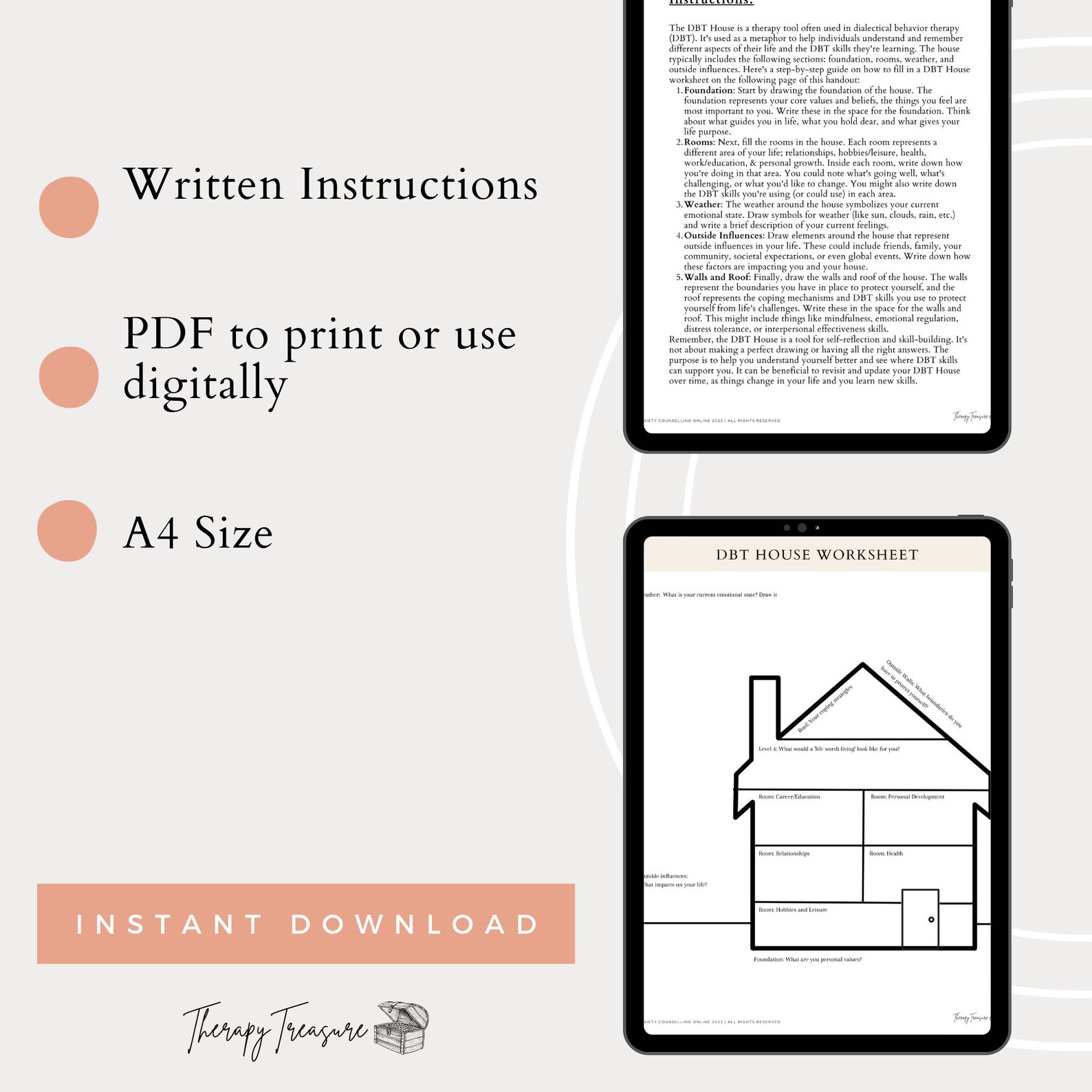 DBT House Printable Worksheet | DBT Sheet, Dbt Workbook, Dbt Coping ...