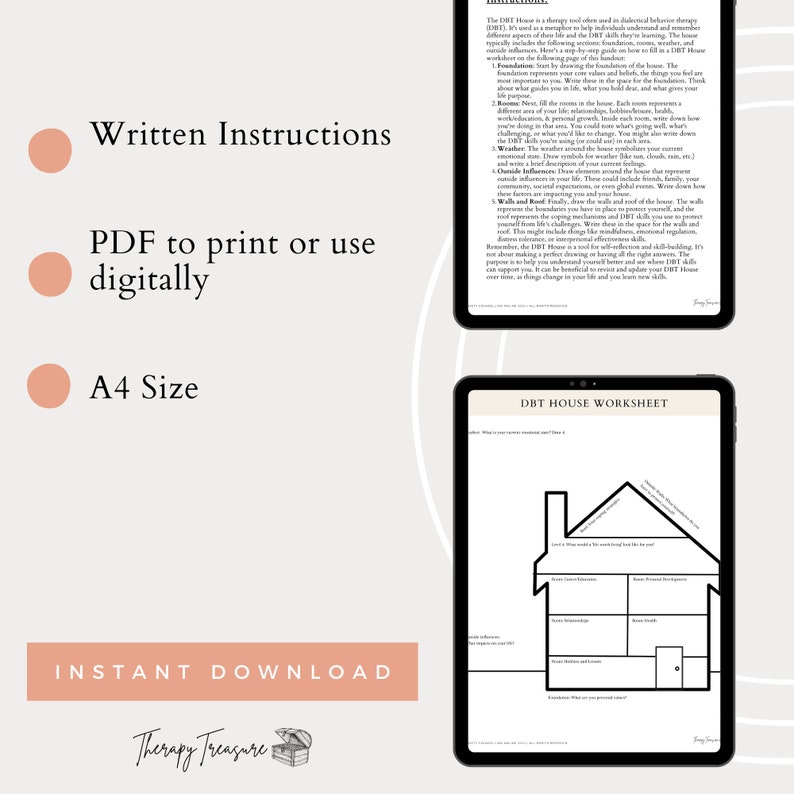 DBT House Printable Worksheet | DBT Sheet, Dbt Workbook, Dbt Coping ...