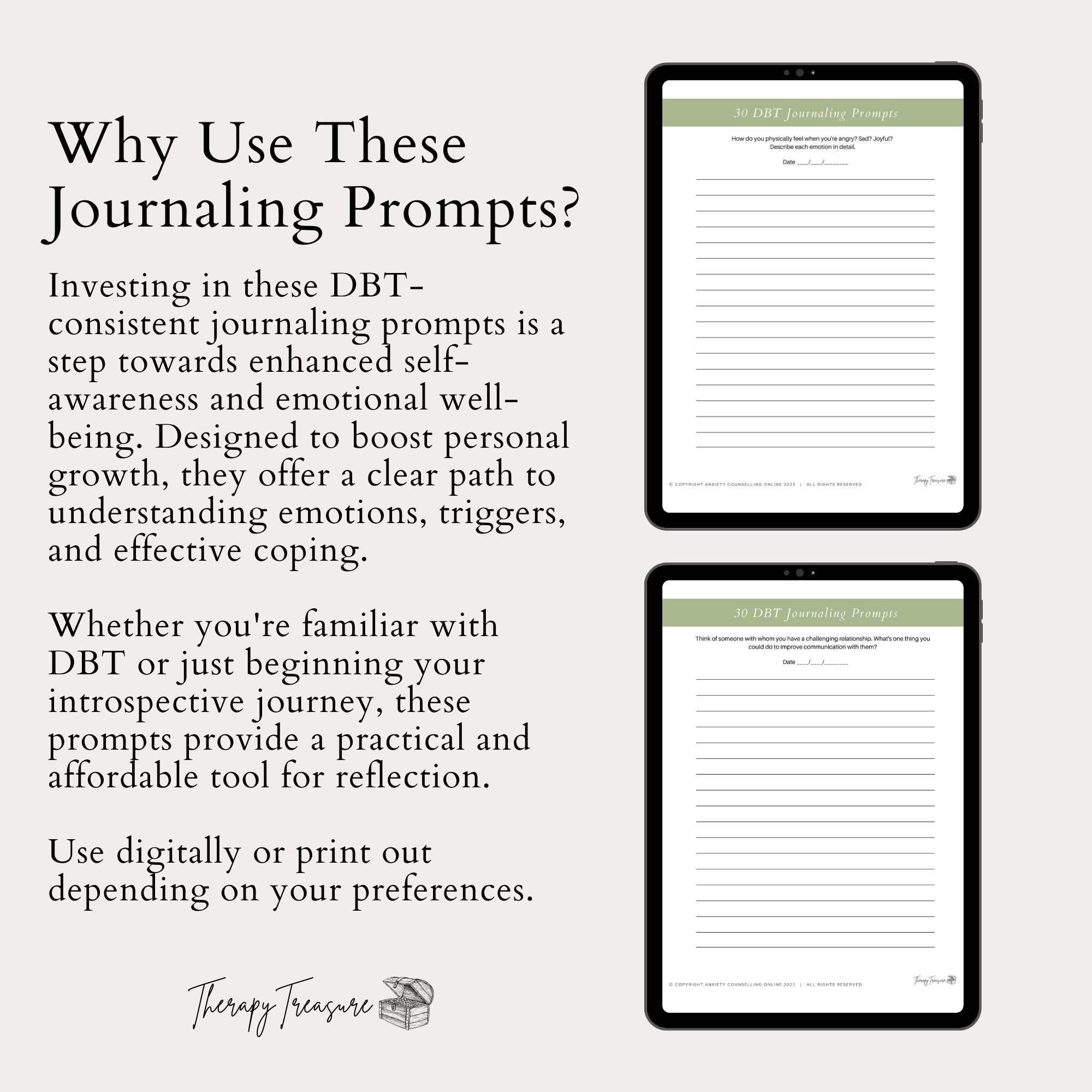 DBT Journaling Prompts Guided Journal Prompts for Mental - Etsy