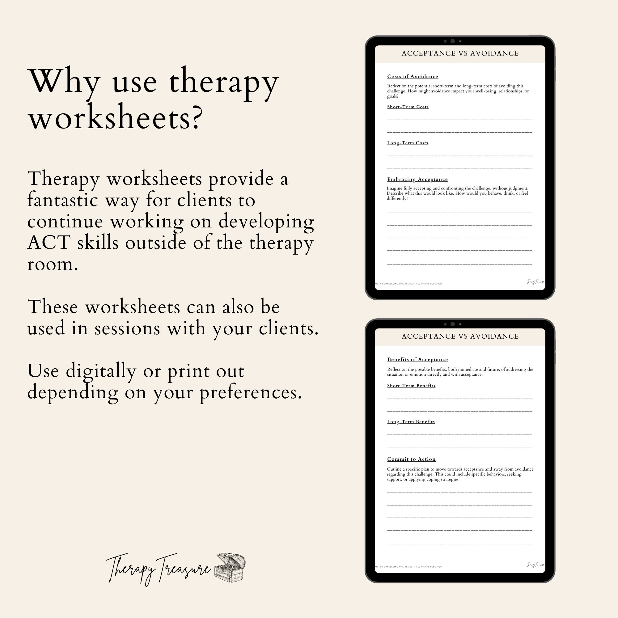 Acceptance & Committment Therapy Worksheets Mindfulness Worksheets ACT ...